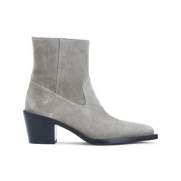 Stuart Weitzman Stiefel - Suede Ankle Boots With Pointed Toe - Gr. 37 (EU) - in Grau - f&uuml;r Damen