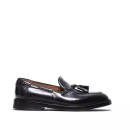 Green George Loafer - Black Faded Leather Moccasin With Tassels - Gr. 42,5 (EU) - in Schwarz - f&uuml;r Damen