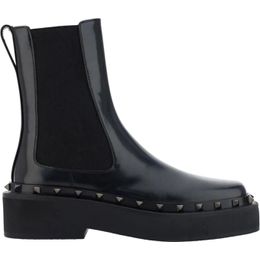 Valentino Garavani Stiefel & Boots - Beatle Rockstud Boot - Gr. 36,5 (EU) - in Schwarz - f&uuml;r Damen