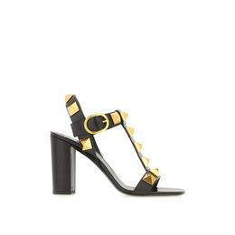 Valentino Garavani Sandalen - Roman Stud Sandals With Decorative Gold-Tone Studs - Gr. 36 (EU) - in Schwarz - f&uuml;r Damen