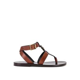 SAINT LAURENT Sandalen - Calf Leather Flip Flop Sandals - Gr. 37 (EU) - in Braun - f&uuml;r Damen