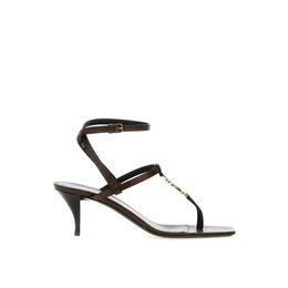 SAINT LAURENT Sandalen - Cassandra Leather Flip-Flop Sandals - Gr. 36 (EU) - in Schwarz - f&uuml;r Damen