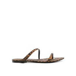 SAINT LAURENT Sandalen - Pointed Toe Leopard Print Flat Sandals - Gr. 36 (EU) - in Braun - f&uuml;r Damen