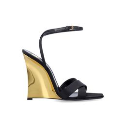 SAINT LAURENT Sandalen - Lucienne Sandal Wedges - Gr. 36 (EU) - in Schwarz - f&uuml;r Damen