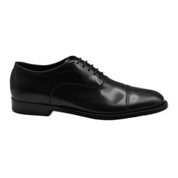 PANTANETTI Polished Black Lace-Up Shoes With Low-Profile Heel - Gr. 42 (EU) - in Schwarz