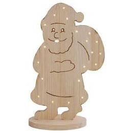 N&auml;ve N&Auml;VE LED Dekoobjekt "Santa klein, Weihnachtsdeko aus Holz", beige (natur), H: 49cm, 1 Stk., Leuchten, Holz-Stehleuchte, H&ouml;he ca. 49 cm, Batteriebetrieben