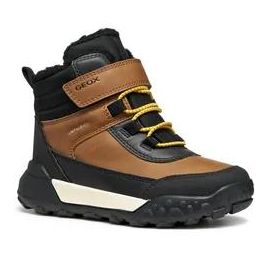 Winterboots Geox "J TREKKYUP BOY B ABX", M&auml;dchen, Gr. 29, hellbraun, schwarz, Synthetik, Textil, Schuhe Winterboots, Freizeitstiefel mit Warmfutter, Gr&ouml;&szlig;enschablone zum Download