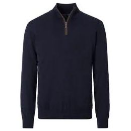 Troyer Casamoda "Casamoda Troyer uni", Herren, Gr. M, blau (dunkelblau), 100% Baumwolle, Pullover Troyer