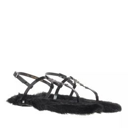 SAINT LAURENT Sandalen - Flat Leather Sole Cassandra Sandals - Gr. 40 (EU) - in Schwarz - f&uuml;r Damen