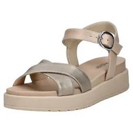 Plateausandaletten Nero Giardini "Nero Giardini Sandalen Leder", Damen, Gr. 38, beige, Leder, Schuhe