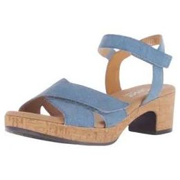 Riemchensandale Gabor COMFORT "Gabor Comfort Sandalen Textil", Damen, Gr. 36, blau (jeans), Textil, Schuhe Riemchensandale