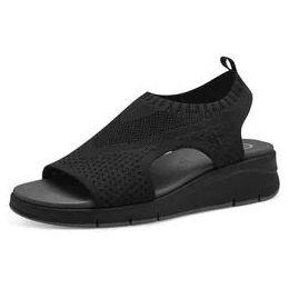 Keilsandalette Tamaris "Tamaris Sandalen Textil", Damen, Gr. 38, schwarz, Textil, Schuhe