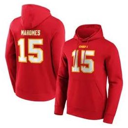 Kapuzenpullover Fanatics "Fanatics Hoodie Kansas City Chiefs Graphic Mahomes 15", Damen, Gr. L, rot, 80% Baumwolle, 20% Polyester, Pullover Kapuzenpullover