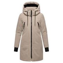 Wintermantel Navahoo "Winterzart 14", Damen, Gr. XL (42), taupe, Obermaterial: 100% Polyester. Innenfutter 1: 100% Polyester. Innenfutter 2: 100% Polyester. Wattierung: 100% Polyester. &Auml;rmelfutter: 100% Polyester, figurumspielend ca. Mitte Oberschenkel, hoch geschlossener Ausschnitt, &Auml;rmel ohne &Auml;rmelschlitz B&uuml;ndchen mit Daumenl&ouml;chern, M&auml;ntel Wintermantel, Mantel mit abnehmbarer Kapuze und Rucksack