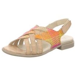 Think! Riemchensandale THINK "Think Sandalen Leder", Damen, Gr. 41, bunt (beige, pink), Leder, Schuhe Riemchensandale