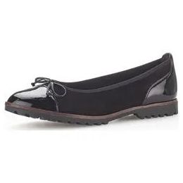 Ballerina Gabor "Gabor Ballerinas Leder", Damen, Gr. 38, schwarz, Leder, Schuhe Ballerina