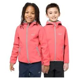 Softshelljacke Jack Wolfskin "FOURWINDS JACKET KIDS", Jungen, Gr. 164, sunset coral1, Softshell, Obermaterial: 100% Polyester. Futter: 100% Polyester. Futter 2: 100% Polyester. Innenseite: 100% Polyamid, hoch geschlossener Ausschnitt, eingefasste Kante, Jacken Softshelljacke