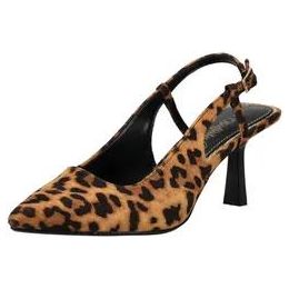 Slingpumps Buffalo "Buffalo Pumps Lederimitat", Damen, Gr. 40, leopard, Lederimitat, Schuhe Slingpumps