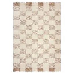 Teppich FLAIR RUGS "Eric", beige, B:200cm H:4mm L:300cm, Baumwolle, Polyester, Wolle, Teppiche, Teppich, Boucle-Effekt, Hoch-Tief-Flor