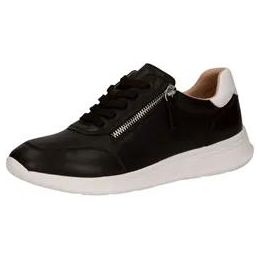 Sneaker Caprice "Caprice Sneaker Leder", Damen, Gr. 38, schwarz, wei&szlig;, Leder, Schuhe Sneaker