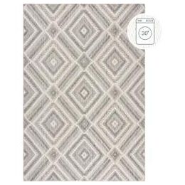 Teppich FLAIR RUGS "Beckett", natur, B:116cm H:4mm L:170cm, Wolle, Teppiche, Teppich, Waschbarer Geometrischer Teppich, Wohnzimmer, Schlafzimmer, Esszimmer