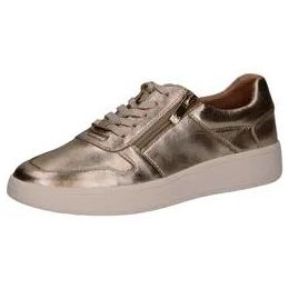 Sneaker Caprice "Caprice Sneaker Leder", Damen, Gr. 38, gold, Leder, Schuhe Sneaker