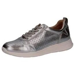 Sneaker Caprice "Caprice Sneaker Leder", Damen, Gr. 37, silber, Leder, Schuhe Sneaker