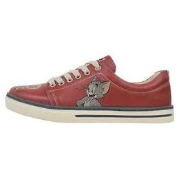 Sneaker DOGO "Classic Schn&uuml;rsneaker Tom & Jerry Damen Sneaker", Herren, Gr. 40, Normalschaft, rot, Lederimitat, Schuhe Sneaker, Handgefertigt