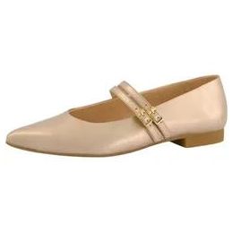 Riemchenballerina Paul Green "Paul Green Ballerinas Leder", Damen, Gr. 38,5, shell, Leder, Schuhe Riemchenballerina