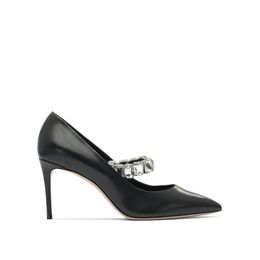 Casadei Hohe Schuhe - Pointed Toe Pumps With Crystal-Embellished Strap - Gr. 36 (EU) - in Schwarz - f&uuml;r Damen