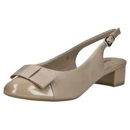 Slingpumps Caprice "Caprice Pumps Leder/Textil", Damen, Gr. 38, beige, Leder, Textil, Schuhe Slingpumps