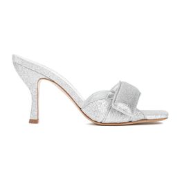 Gia Borghini Sandalen - Silver Glitter Alodie Sandals - Gr. 38,5 (EU) - in Wei&szlig; - f&uuml;r Damen