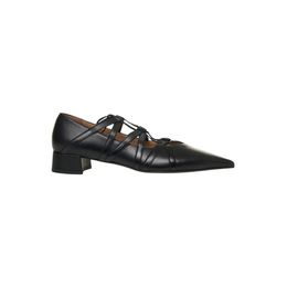 Gender Hohe Schuhe - Pointed Toe Nappa Leather Pumps With Crossover Str - Gr. 39 (EU) - in Schwarz - f&uuml;r Damen
