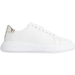 Calvin Klein Low-Top Sneaker - White Leather Shoes With Metallic Accents - Gr. 36 (EU) - in Wei&szlig; - f&uuml;r Damen