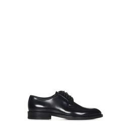 Dsquared2 Black Brushed Calf Leather 5-Hole Derby Shoes - Gr. 40 (EU) - in Schwarz