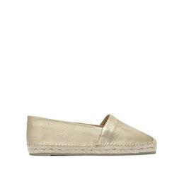 Castaner Metallic Leather Espadrilles With Braided Jute Tri - Gr. 40 (EU) - in Beige