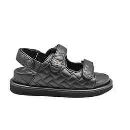 KURT GEIGER LONDON Sandalen - Quilted Black Flat Shoes With Minimalist Silhouett - Gr. 36 (EU) - in Grau - f&uuml;r Damen
