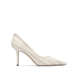 Jimmy Choo Hohe Schuhe - Textured Snakeskin Heeled Shoes - Gr. 39 (EU) - in Beige - f&uuml;r Damen