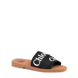 Chlo&eacute; Chlo&eacute; Sandalen - Woody Slides With Bold Logo And Comfortable Strap - Gr. 35 (EU) - in Schwarz - f&uuml;r Damen