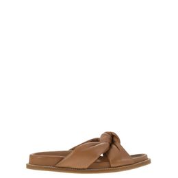 Fabiana Filippi Sandalen - Leather Slipper With Knot Detail And Fussbett Sole - Gr. 38,5 (EU) - in Braun - f&uuml;r Damen