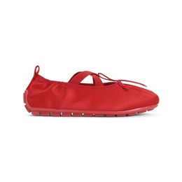 Simone Rocha Satin-Finish Ballerina Flats With Pleated Detailin - Gr. 39 (EU) - in Rot