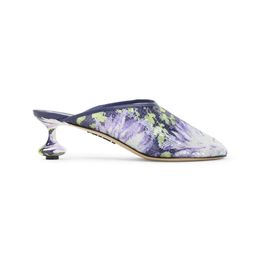 Loewe Slipper & Pantoletten - Floral Patterned Loewe Slippers With Sculpted Heel - Gr. 37 (EU) - in Grau - f&uuml;r Damen
