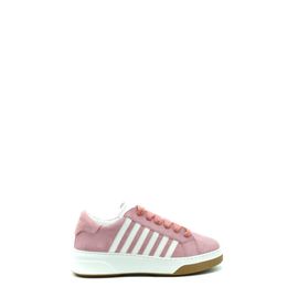 Dsquared2 Low-Top Sneaker - Low-Top Pink Leather Sneakers With White Accents - Gr. 39 (EU) - in Wei&szlig; - f&uuml;r Damen