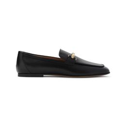 Tod's Black Leather Loafers With Subtle Gold Accents - Gr. 40 (EU) - in Schwarz