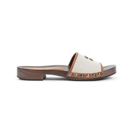 Miu Miu Sandalen - Low Heel Open-Toe Sandals - Gr. 38 (EU) - in Beige - f&uuml;r Damen