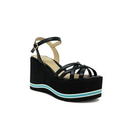 Paloma Barcel&oacute; Paloma Barcel&oacute; Sandalen - Black Leather Lioba Wedge Sandals - Gr. 40 (EU) - in Schwarz - f&uuml;r Damen
