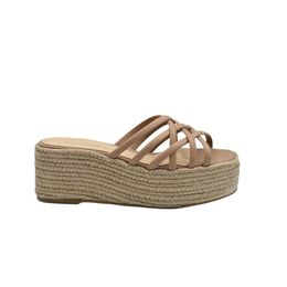 Paloma Barcel&oacute; Paloma Barcel&oacute; Sandalen - Woven Platform Slide Sandals With Strappy Design - Gr. 40 (EU) - in Braun - f&uuml;r Damen