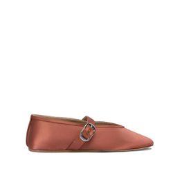 Silk And Leather Ballerinas - Gr. 40 (EU) - in Braun