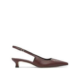 aeyde Aeydē Hohe Schuhe - Pointed-Toe Brown Leather Slingback Pumps - Gr. 37 (EU) - in Braun - f&uuml;r Damen