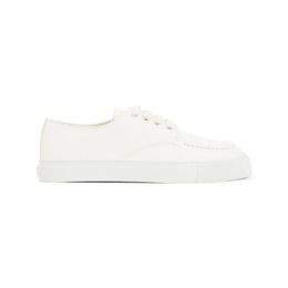 Prada Low-Top Sneaker - Low-Top Sneakers In Deer Leather - Gr. 9_5 - in Wei&szlig; - f&uuml;r Damen